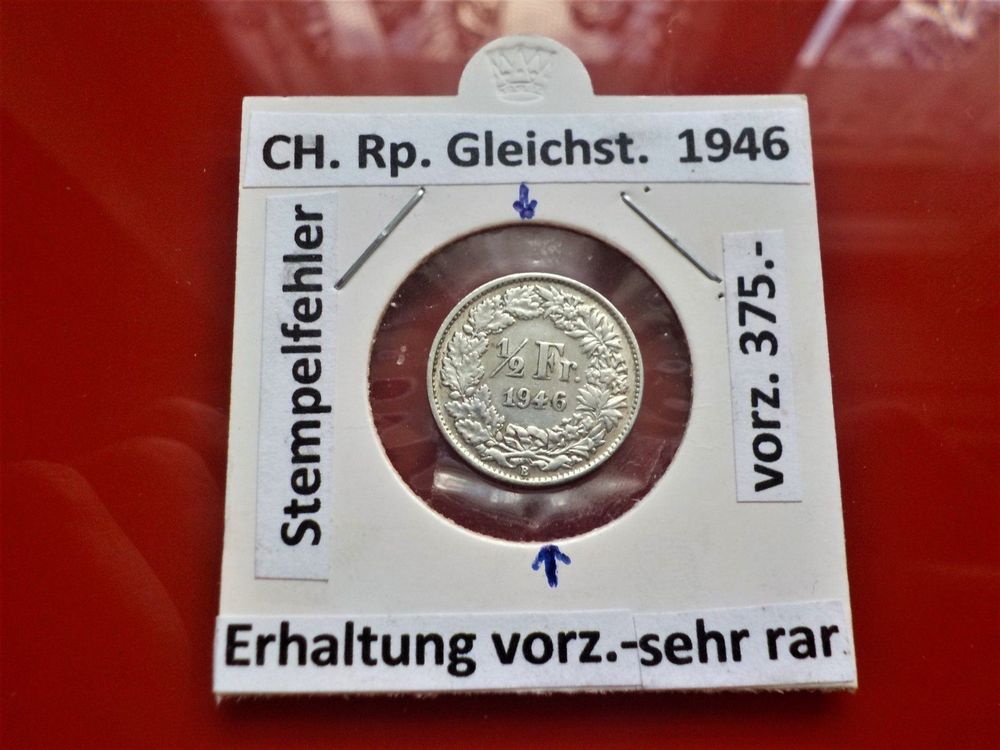 TOP St.gleichstehend seltene 50 Rp 1946 (Gebraucht) in Glis für CHF 132 – mit Lieferung auf ...