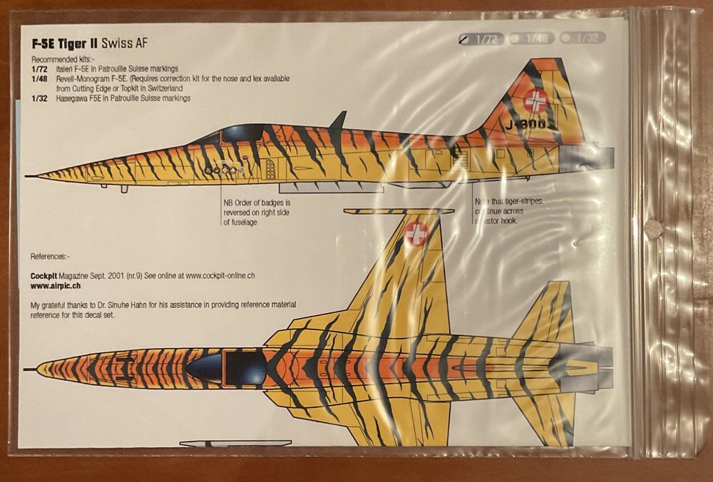 1/72 Decals für Northrop F-5E Tiger Swiss AF J-3003 | Kaufen auf Ricardo