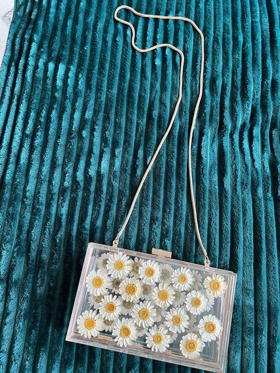 ZARA Daisy Box Clutch Bag - Hard Acrylic Case | Kaufen auf Ricardo