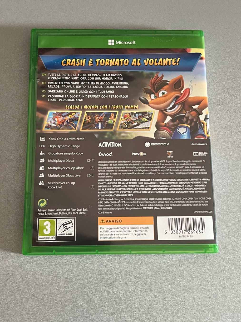 Crash Team Racing - Nitro-Fueled - XBOX One (ONLY COVER OVP, (Gebraucht ...