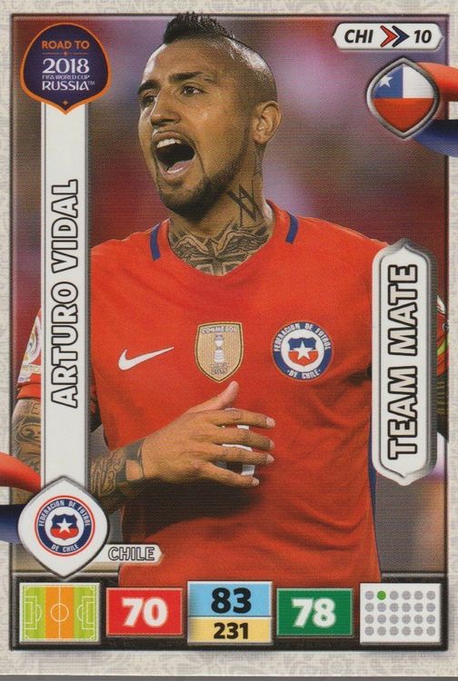 ROAD TO RUSSIA 2018 Panini Adrenalyn Card XL Team Mate VIDAL (Neu ...