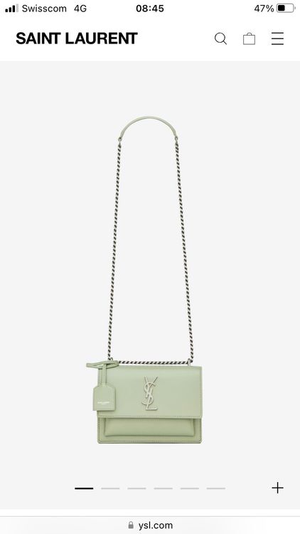 YSL Sunset Small Chain Bag in smooth leather- vert opaline | Kaufen auf ...