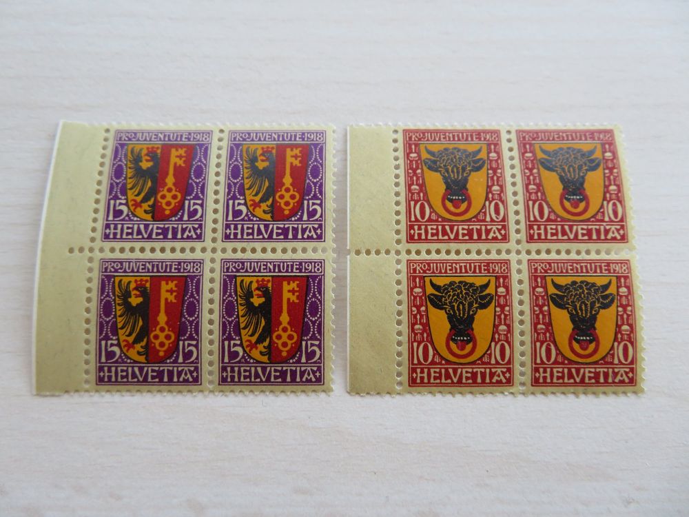 PJ 1918 im 4er Block, postfrisch**, Kat 300.- ab 1.- | Kaufen auf Ricardo