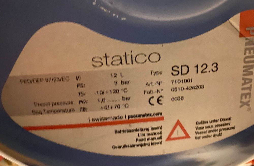 Expansionsgefäss Pneumatex Statico SD 12.3 | Kaufen auf Ricardo