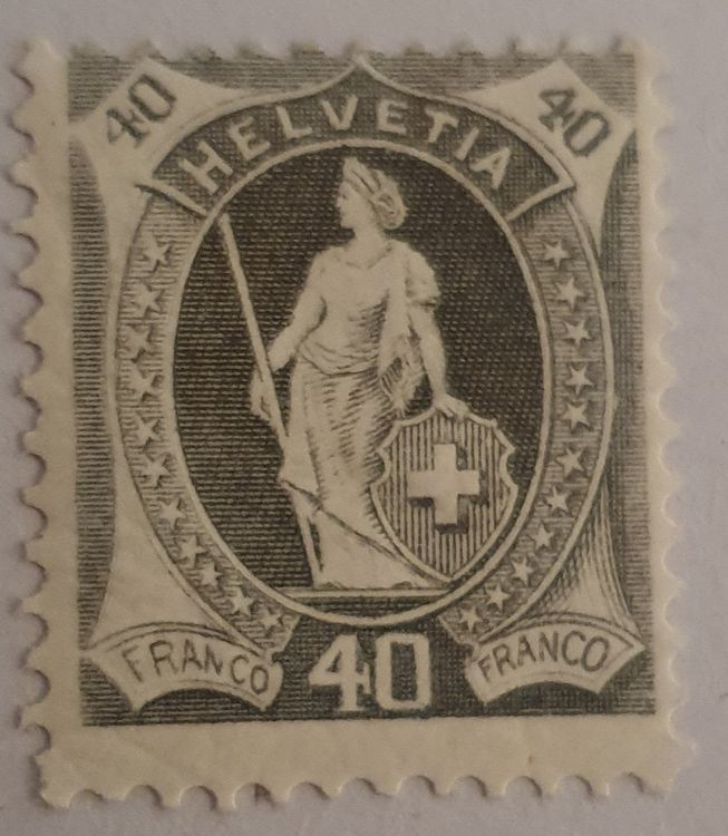 Stehende Helvetia 76F * Kat. 50.- (Gebraucht) in Balgach für CHF 5 – mit Lieferung auf Ricardo ...