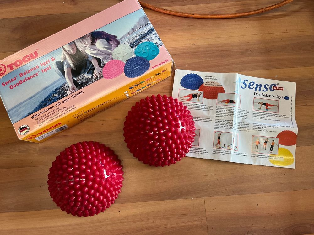 TOGU Senso Balance-Igel, 2er Set, blau, inkl. Übungsposter (Neu und ...