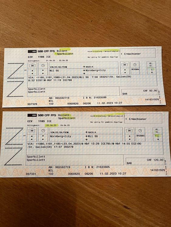 Zugticket St.Gallen-München-Nürnberg & Retour 21/23 April | Kaufen auf ...