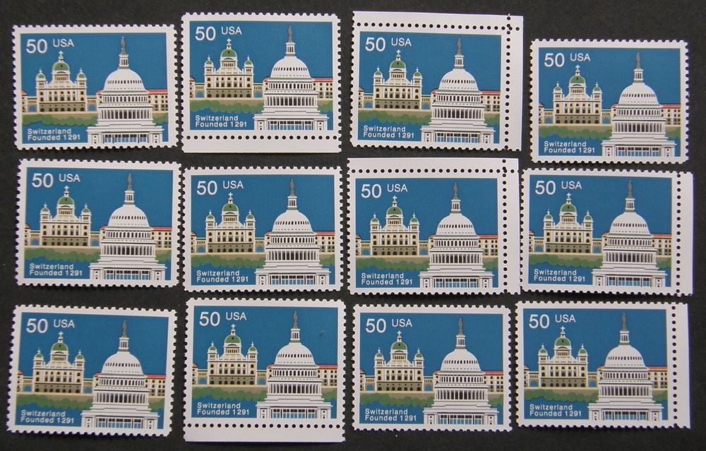 original SCHWEIZ USA SWITZERLAND 12x 50c 1991 | Kaufen auf Ricardo