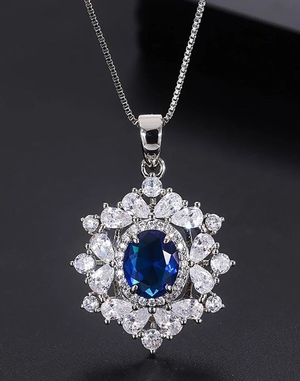 Saphir Anhänger mit Kette Silber (Neu (gemäss Beschreibung)) in Wangs ...