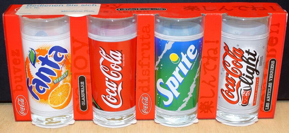 4 Coca-Cola Fanta Sprite Gläser 3 dl (A02) + 2 Light Gläser | Kaufen ...
