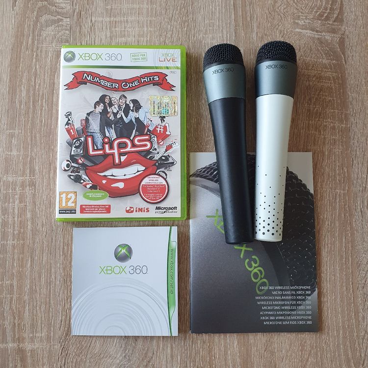 Xbox 360 Lips Spiel + 2 Mikrofone Karaoke-Spass 🎤🎶 (Gebraucht) in ...