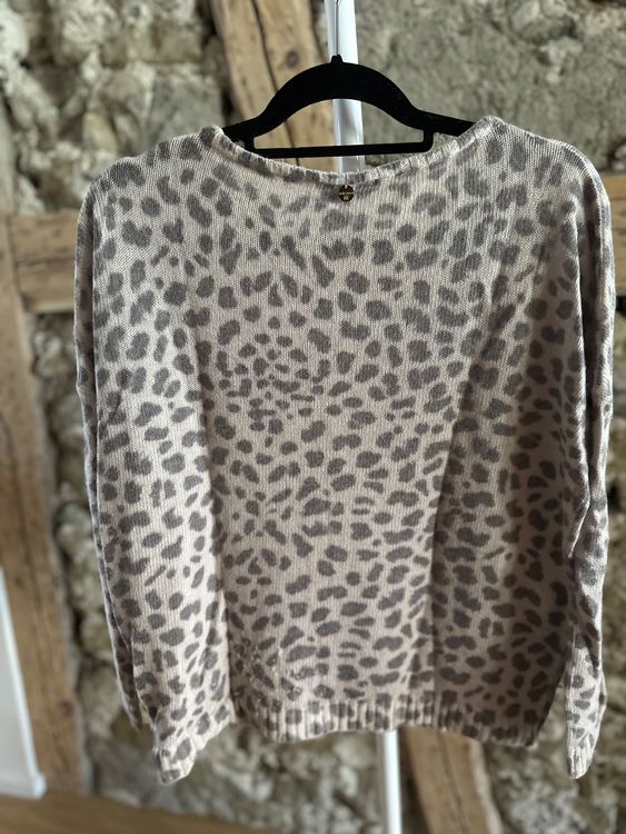 Damen Pullover – Leo-Print – Pailletten „86“ – Gr. XS (Gebraucht) in ...