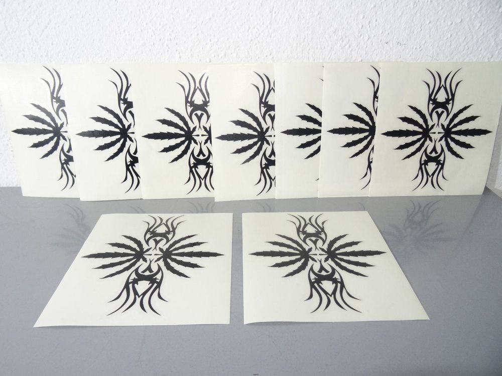 9 x Vinyl Sticker Hanfblatt, 12x11 cm (Neu und originalverpackt) in ...