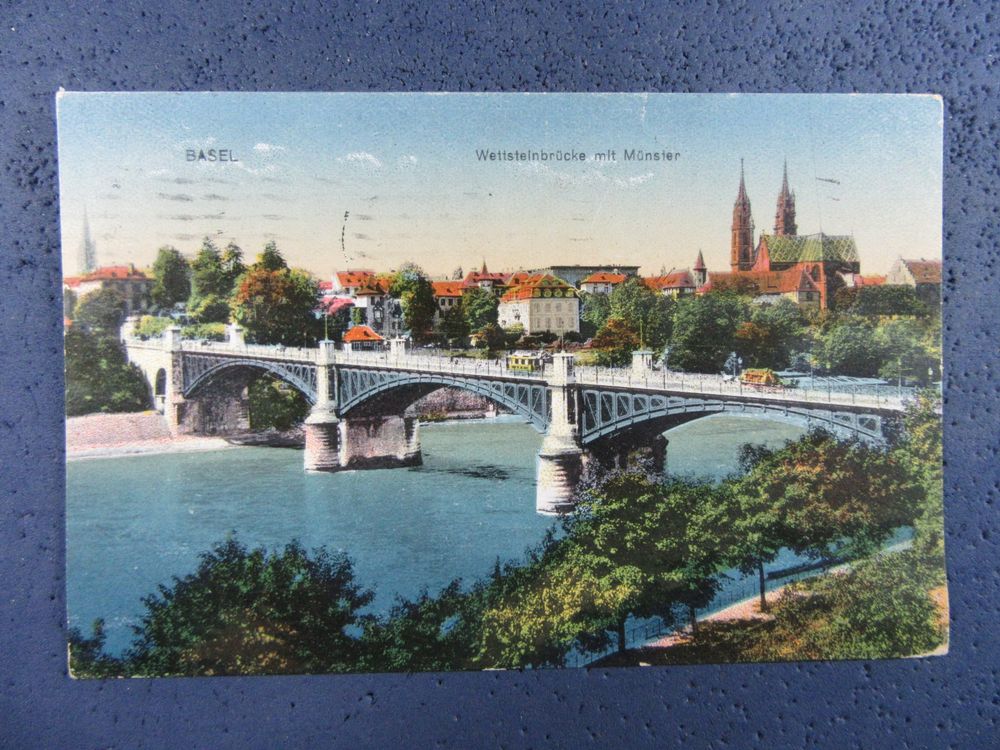 BASEL 1921 WETTSTEINBRÜCKE BELEBT MIT MÜNSTER (Gebraucht) in Ettingen für CHF 4.95 – mit ...