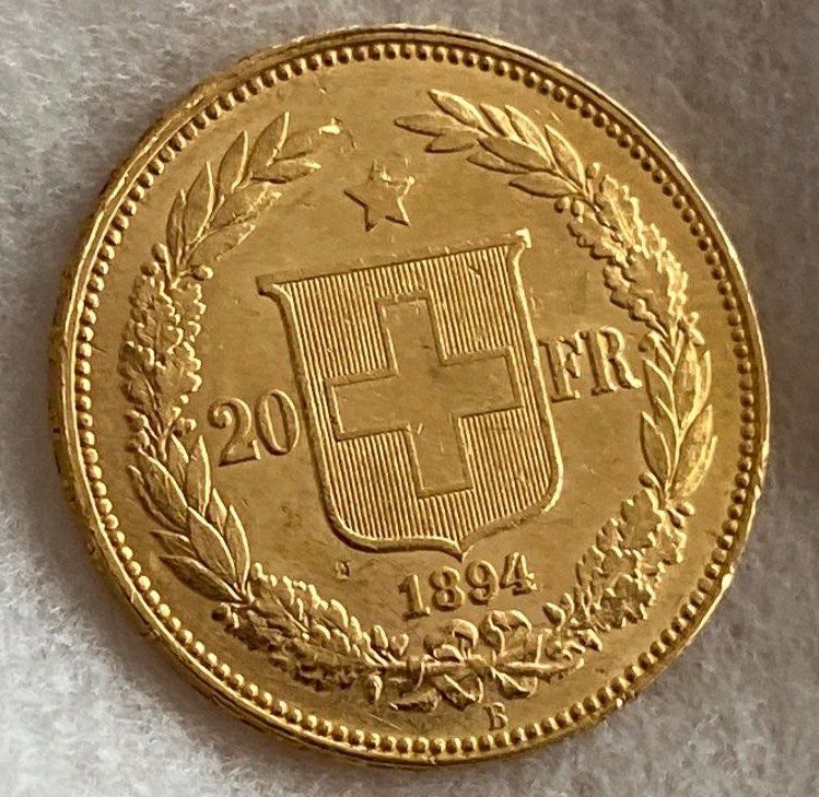 Goldvreneli: 20 Fr. (Helvetia) 1894 - RAR | Kaufen auf Ricardo