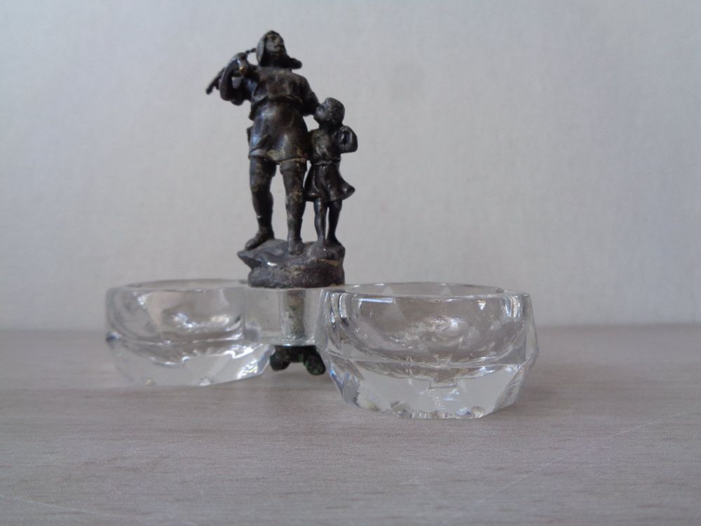 ANTIKE SKULPTUR WILHELM TELL MIT WALTER MENAGE SALZ PFEFFER (Gebraucht ...
