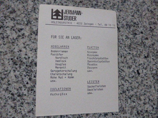 Zwingen,BL,Werbe-Grafik,Jermann-Studer,Holz-Industrie,Hobel (Gebraucht ...