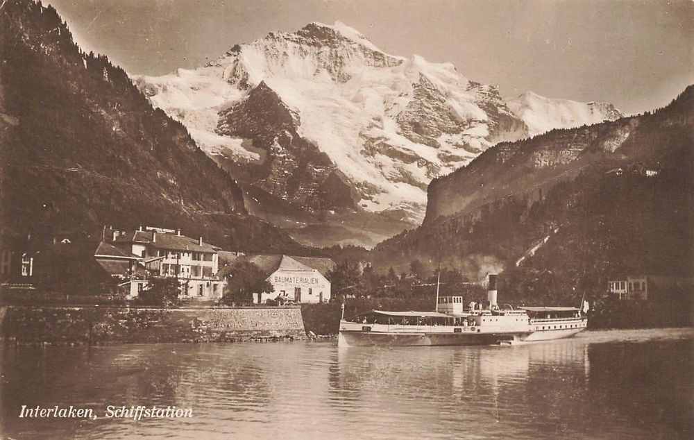 Interlaken (BE) – Schiffstation Dampfschiff boot battello (Usato) a ...
