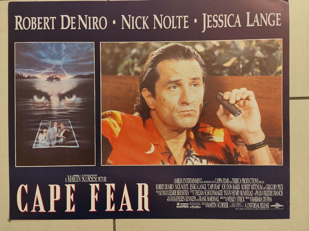 8 affiche d'exploitation Robert De Niro Nick Nolte Cape Fear (Neu (gemäss Beschreibung)) in ...