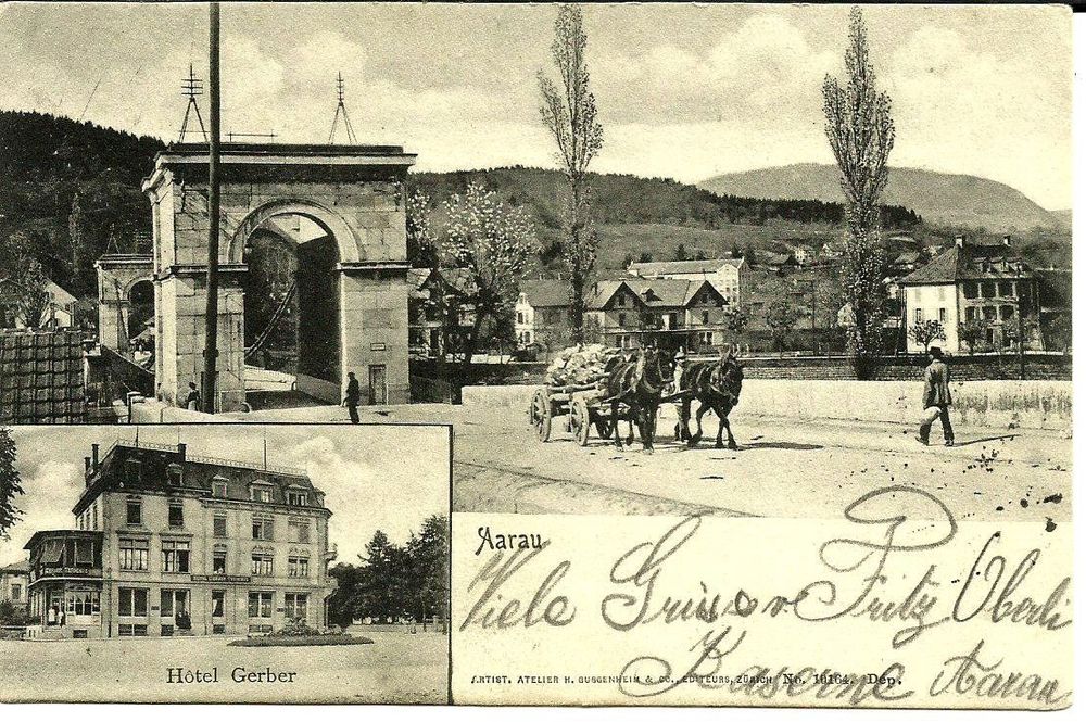 AK AARAU HOTEL GERBER +KETTENBRÜCKE 1906 (Gebraucht) in Aarau für CHF 22 – mit Lieferung auf ...