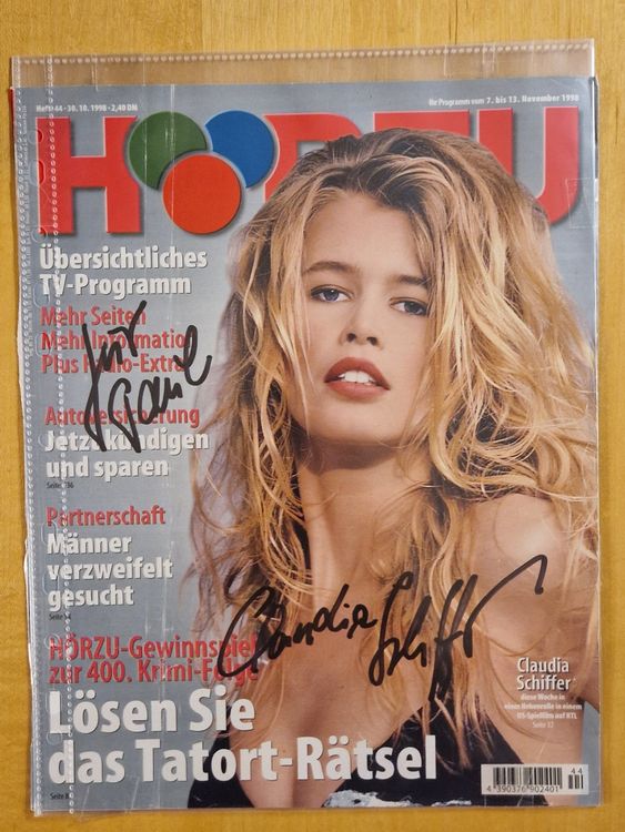 Claudia Schiffer, Original Autogramm auf Titelseite in Farbe (Gebraucht) in Salmsach für CHF 55 ...