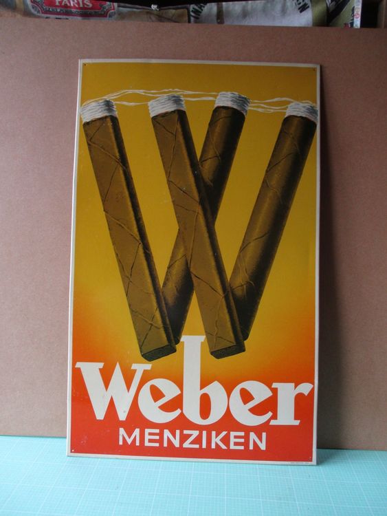 WEBER MENZIKON ca. 65 X 40 cm Blechschild (Gebraucht) in Ottikon Gossau ...