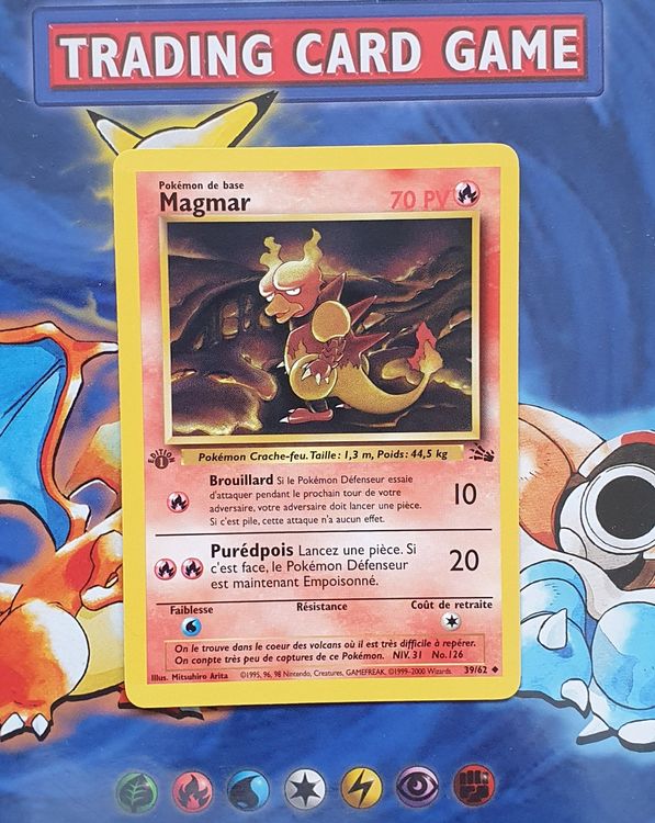 Carte Pokémon Magmar (Fossile) 39/62 1ère édition (fr) | Kaufen auf Ricardo