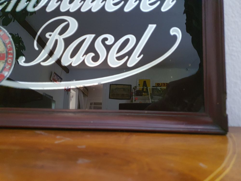 Altes Hinterglas Schild Actienbrauerei Basel Werbeschild Rar (Gebraucht ...