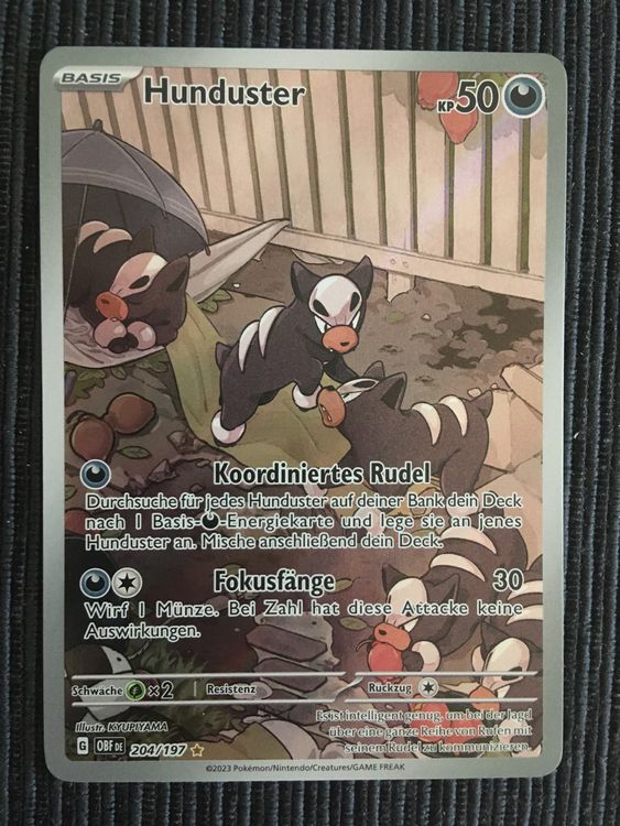 Pokemon Hunduster Art Rare Obsidian Flammen Deutsch (Neu (gemäss ...