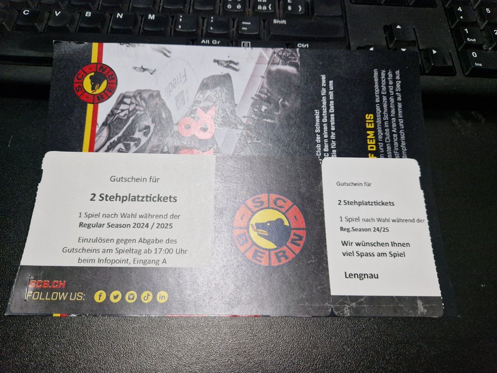 SCB Stehplatzticket Saison 2024 - 2025 2 Plätze (Neu und ...