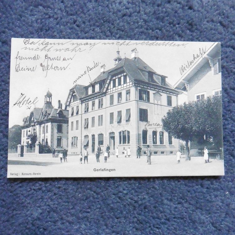 Gerlafingen,Lichtdruck,1908,Post,Hotel,Leute,Konsum-Verein (Gebraucht) in Lausen für CHF 10 ...