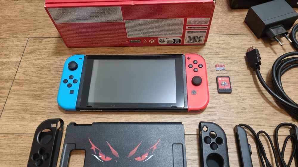 Nintendo Switch Konsole + Mario Odyssey 256GB SD Card OVP (Gebraucht ...