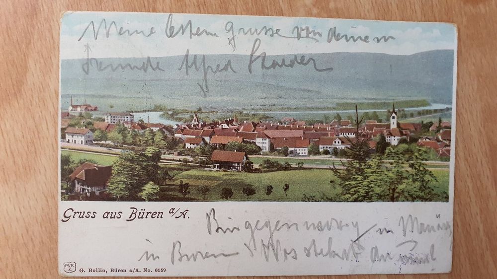 AK Büren a.Aare, Gruss aus.... Ansicht von Süden, gel. 1901 (Gebraucht) in Rheinfelden für CHF 6 ...