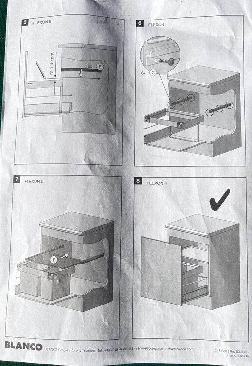 Küchenabfalltrennsystem Blanco Flexon II (60/2) zum Einbauen (Neu und ...