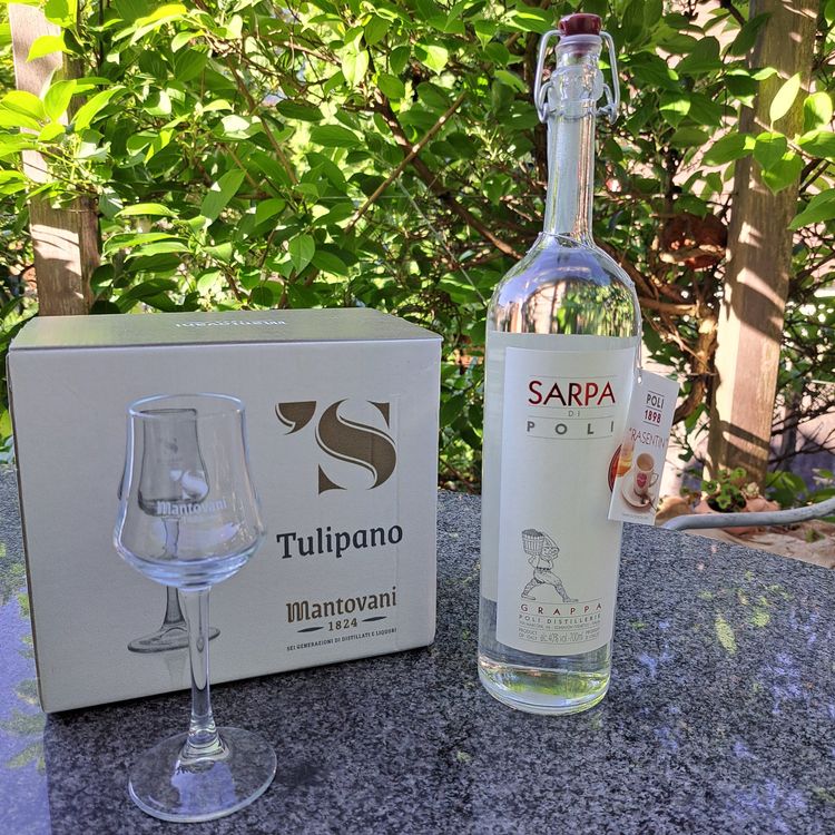 Original Grappa Sarpa di Poli + 6 TulpenGläser (Neu und ...