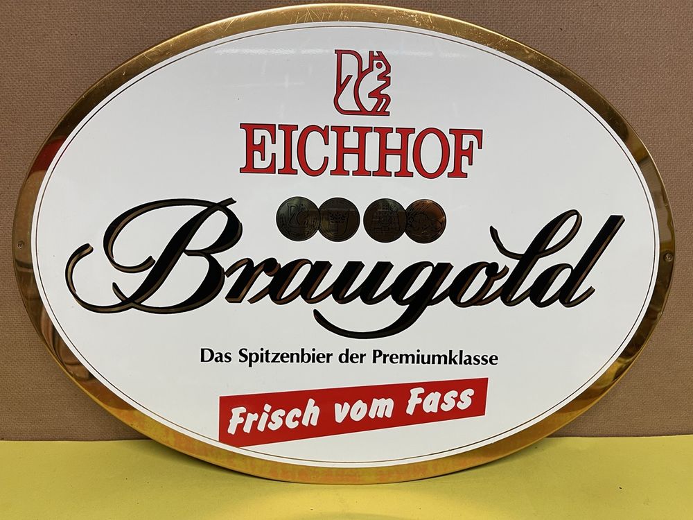 BRAUEREI EICHHOF LUZERN BRAUGOLD KUNSTSTOFF SCHILD | Kaufen auf Ricardo