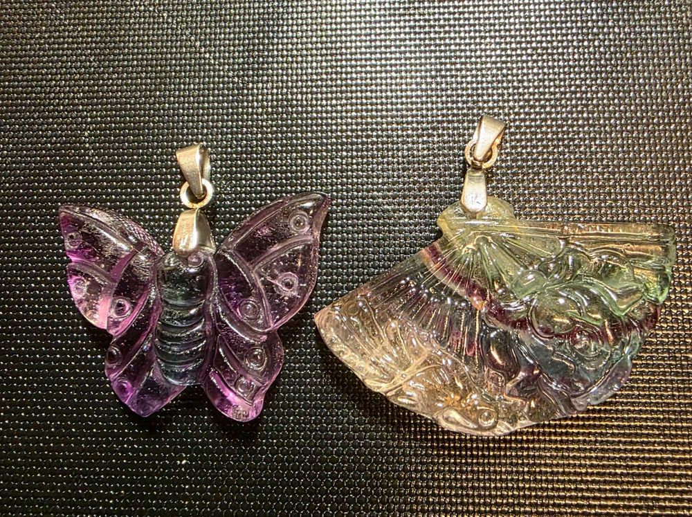 Fluorit Schmetterling und Fächer Anhänger (Neu (gemäss Beschreibung)) in Matzingen für CHF 11 ...
