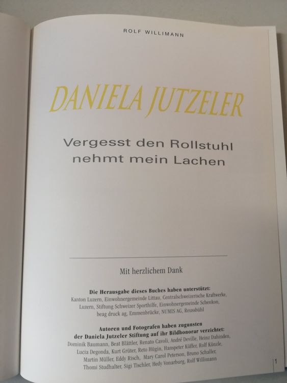 Buch über Daniela Jutzeler Rollstuhlsportlerin (Gebraucht) in für CHF 5 ...