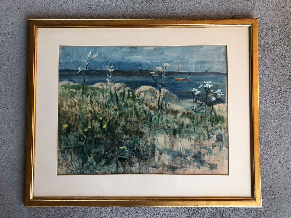 Leo Deck, Mischtechnik Aquarell/Gouache, 1945 "Am Murtensee" (Gebraucht) in Bern für CHF 250 ...