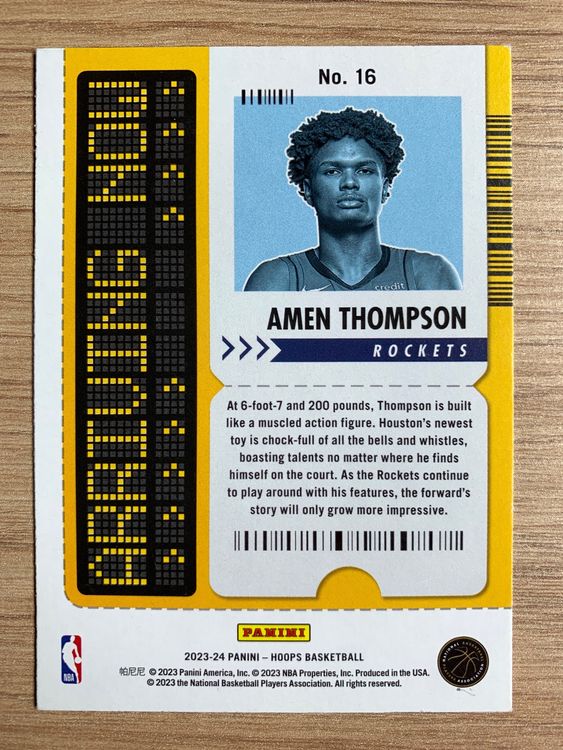 NBA Amen Thompson RC Arriving Now Hoops 23/24 (Gebraucht) in Netstal ...