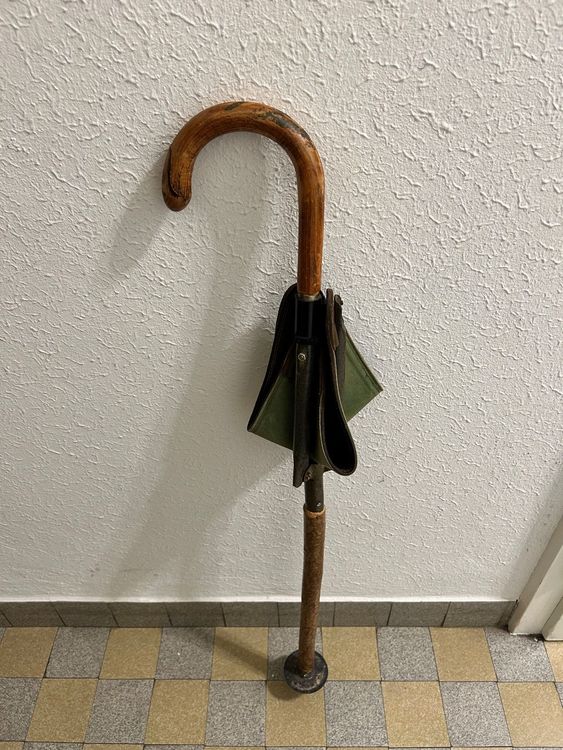 Wanderstock vintage mit Ledersitz (Gebraucht) in Basel für CHF 20 – mit Lieferung auf Ricardo kaufen