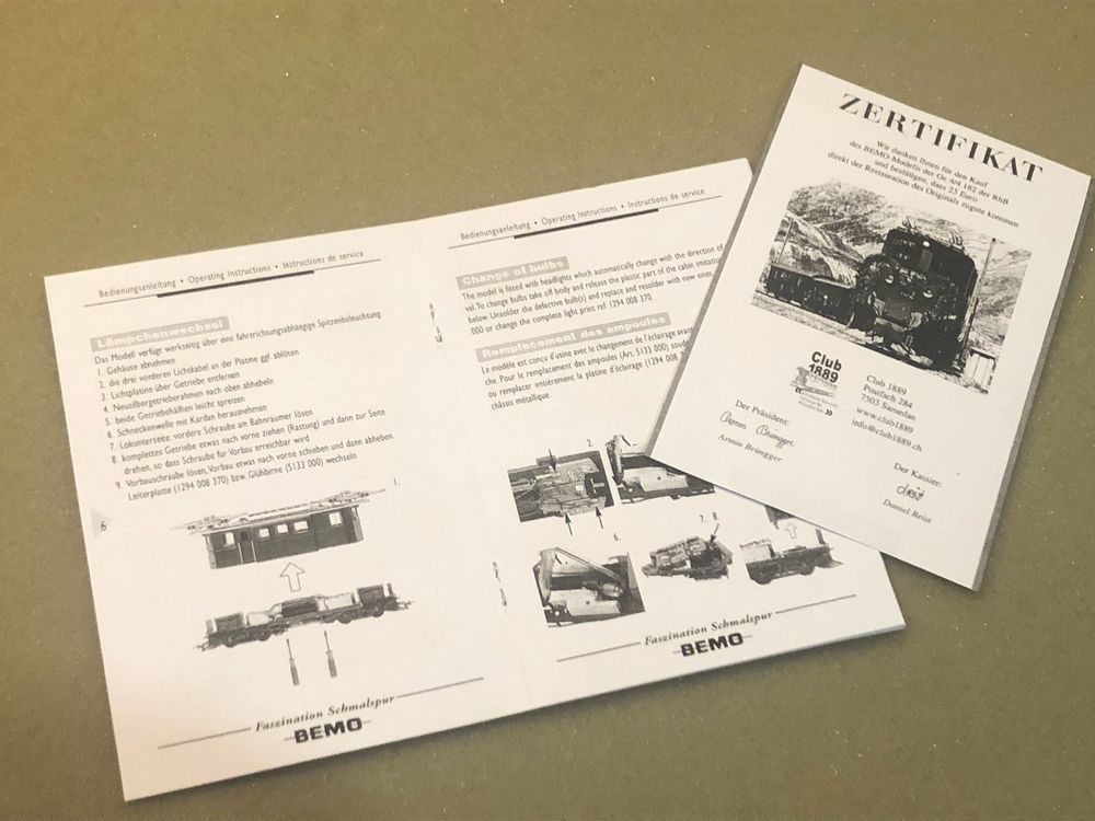 BEMO 1298 134 Ge 4/4 Krokodil mode d'emploi (Gebraucht) in Echandens ...