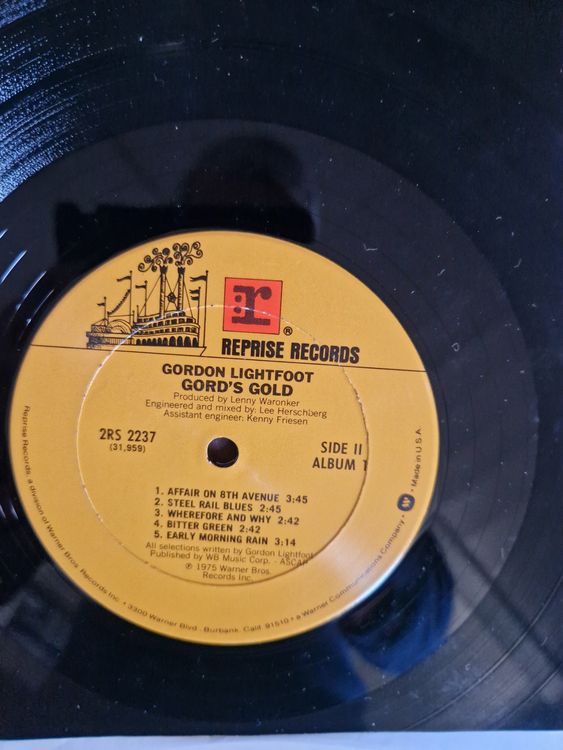 Gordon Lightfoot Gord's Gold 1975 Vintage Rock Vinyl LP (Gebraucht) in ...