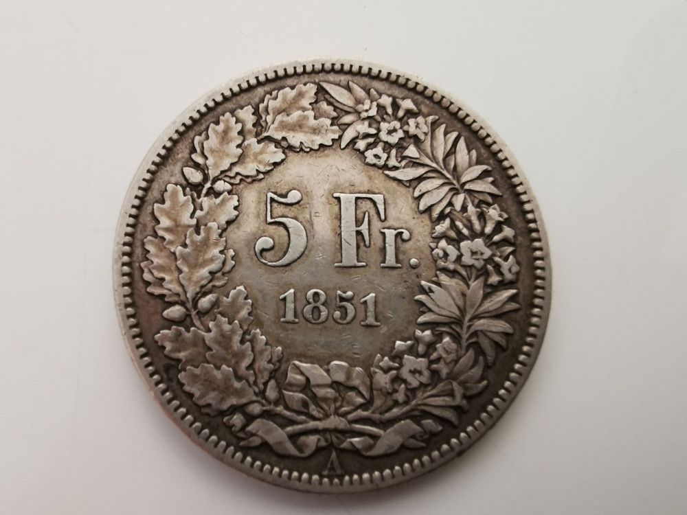 5 Franken 1851 (Gebraucht) in Zürich für CHF 200 – mit Lieferung auf Ricardo kaufen