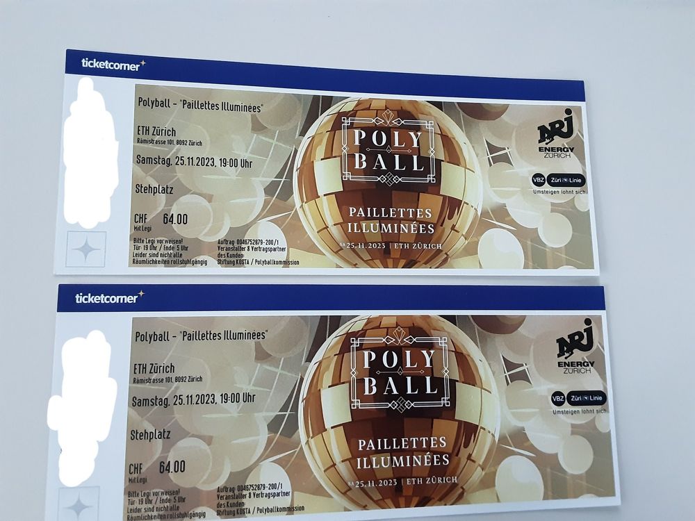 2x Polyball Tickets (mit Legi) (Neu und originalverpackt) in Muttenz für CHF 235 – mit Lieferung ...