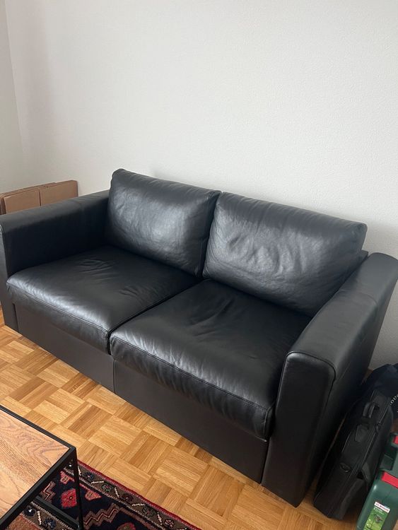 Canapé 2 places IKEA Vimle cuir/tissu enduit noir (Gebraucht) in Pully für CHF 11 – nur Abholung ...