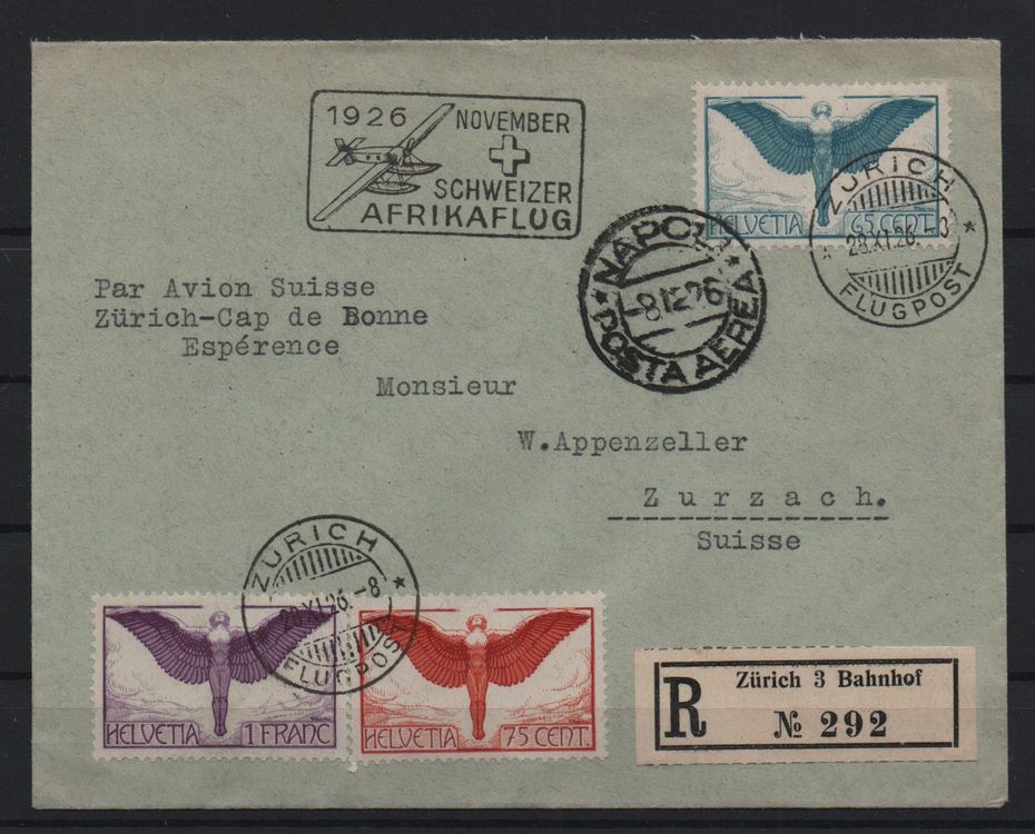 Historischer Briefumschlag Schweizer Luftpost 1926 (Gebraucht) in Ebikon für CHF 25 – mit ...