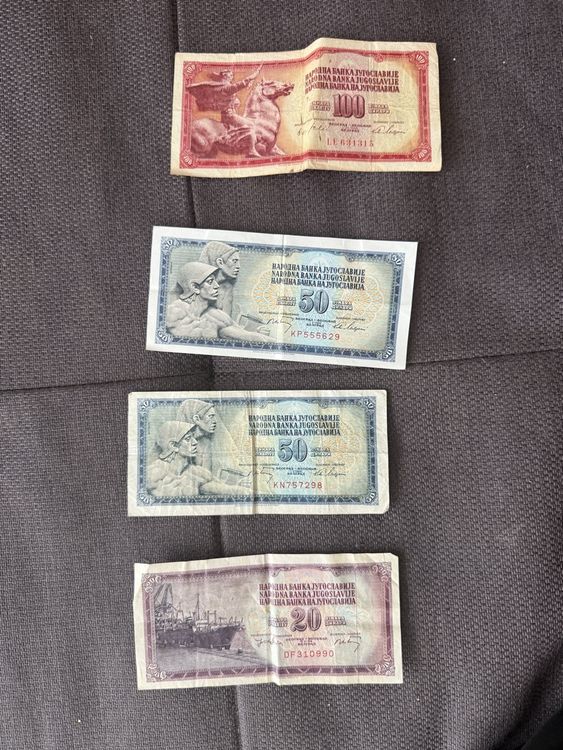 Jugoslawische Banknoten Set, 100, 50 & 20 Dinar (Gebraucht) in Seengen ...