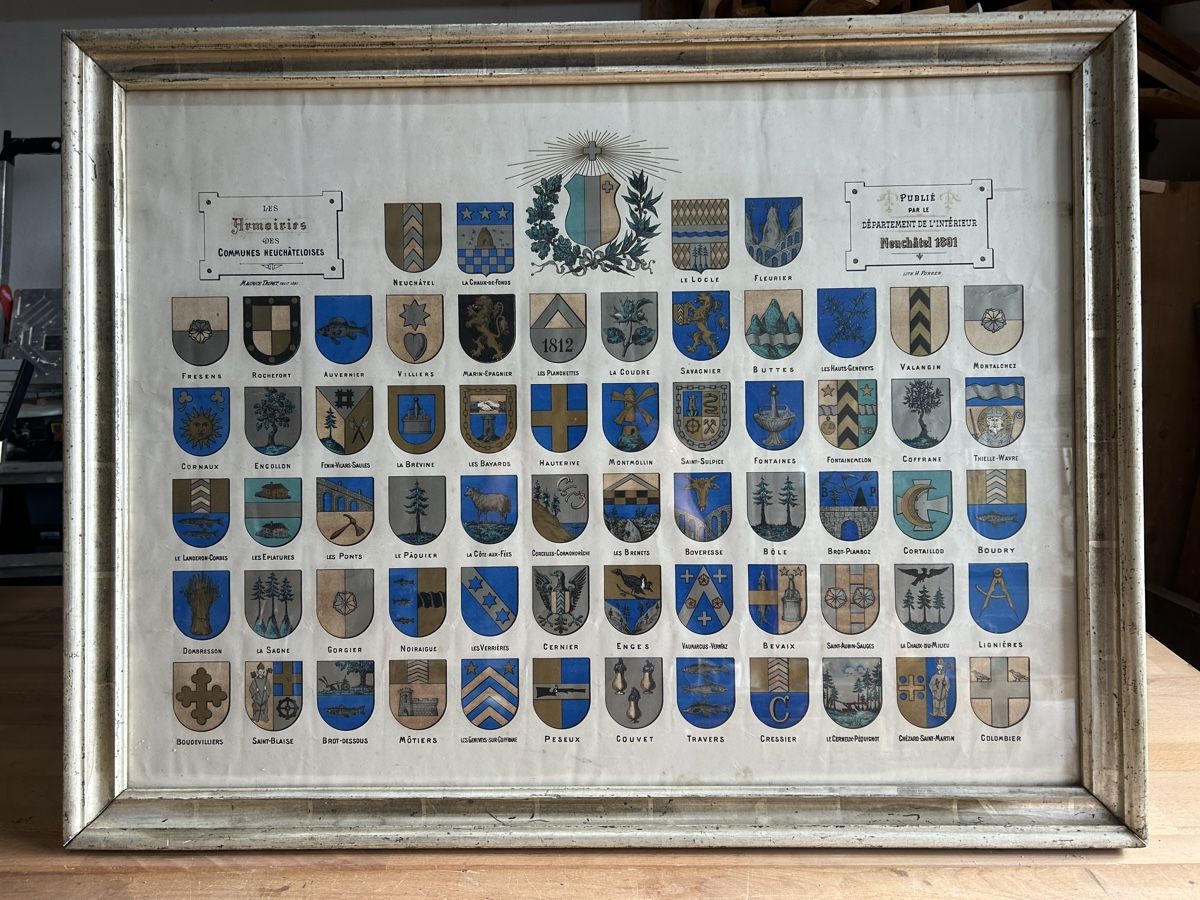 Affiche les Armoiries Neuchâteloises de 1891 (D'occasion) à La Côte-aux ...
