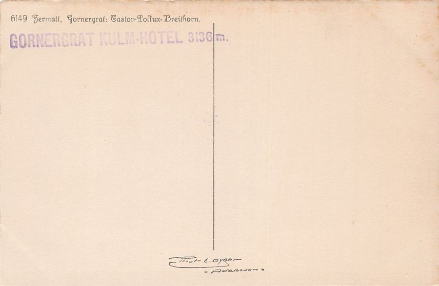 ALPIN: Zermatt, Gornergrat, Castor-Pollux-Breithorn Stempel (Gebraucht ...